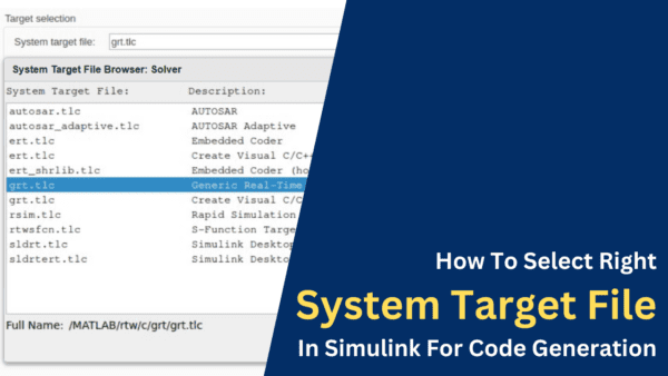 How To Select Right System Target File In Simulink For Code Generation Cs Electrical And Electronics