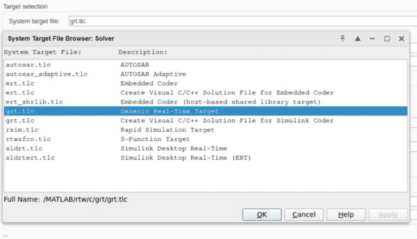 How To Select Right System Target File In Simulink For Code Generation Cs Electrical And Electronics